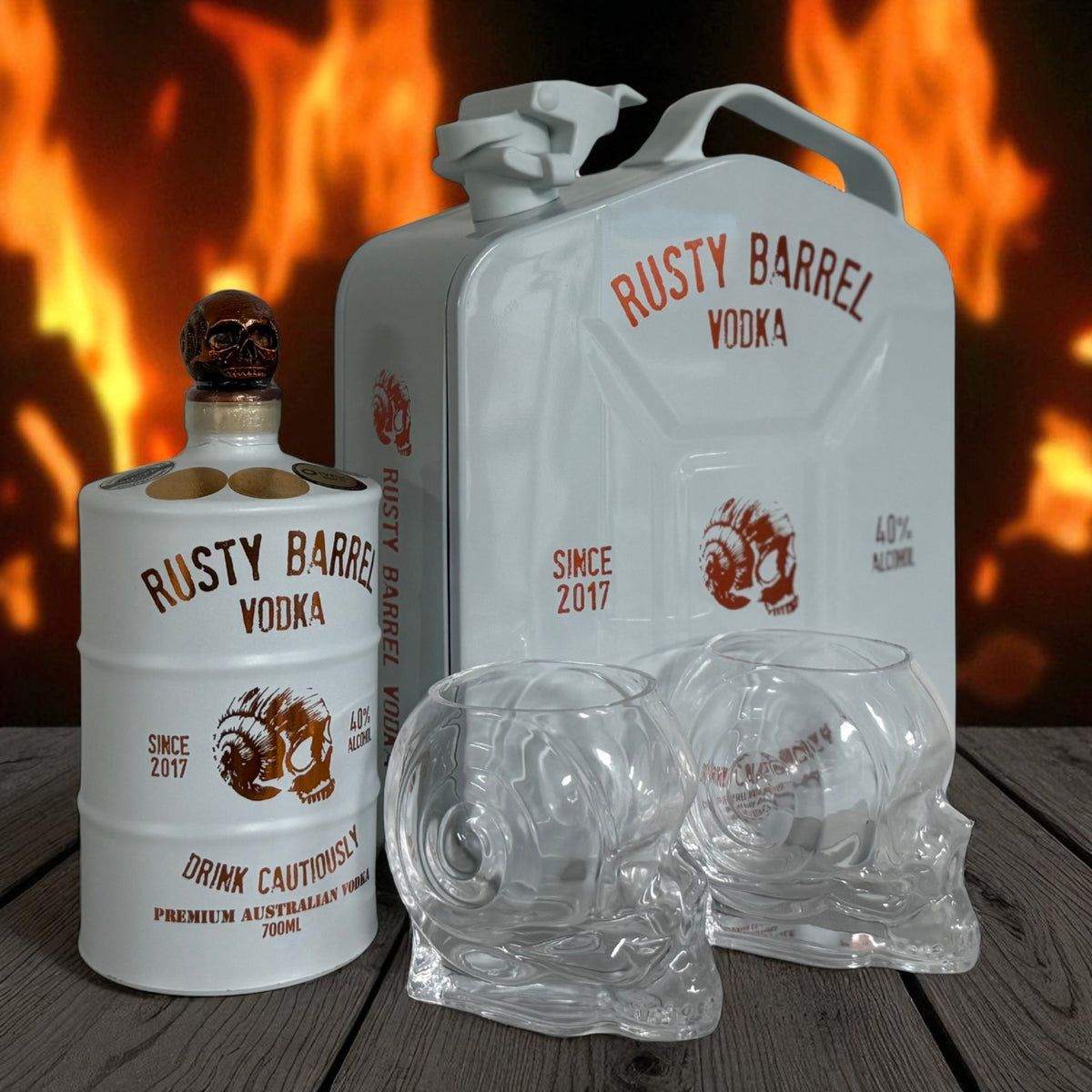 Vodka Jerry Can Tin Gift Pack – White - Includes Vodka + Glasses ...