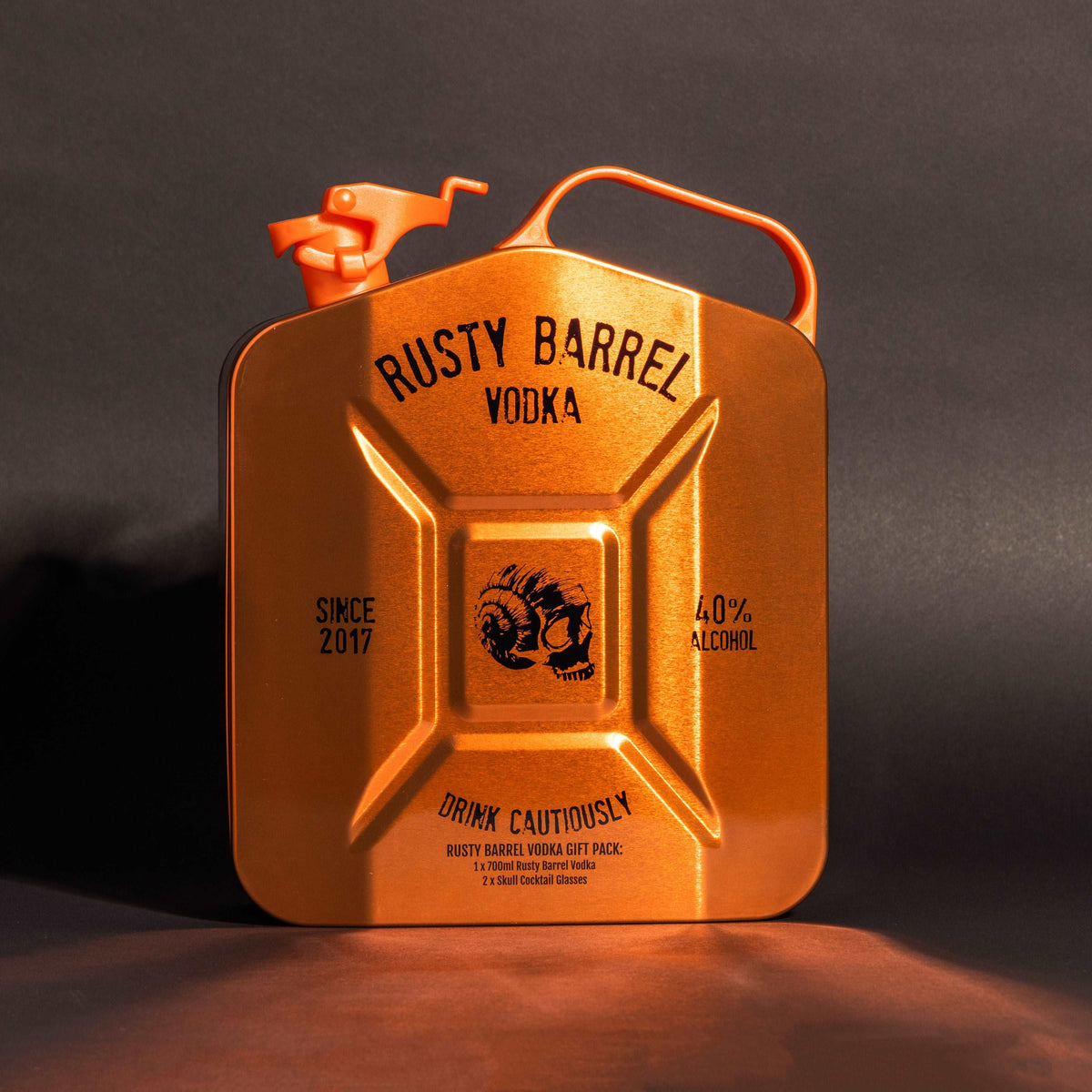 Vodka Jerry Can Gift Pack - Metallic - Includes 700ml Vodka + Glasses ...